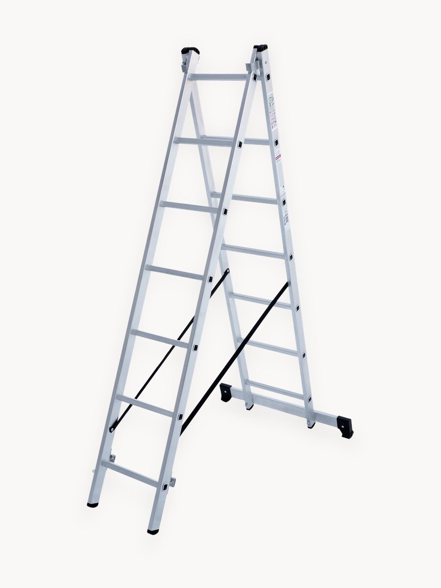 Лестница алюминиевая Новая Высота NV 1220 2 секции 7 ступеней