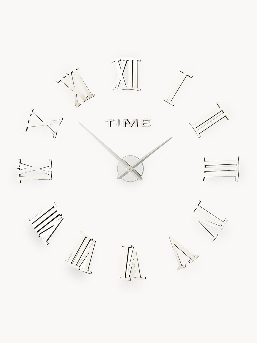 3D настенные часы Римские цифры объемный дизайн, стиль в интерьер