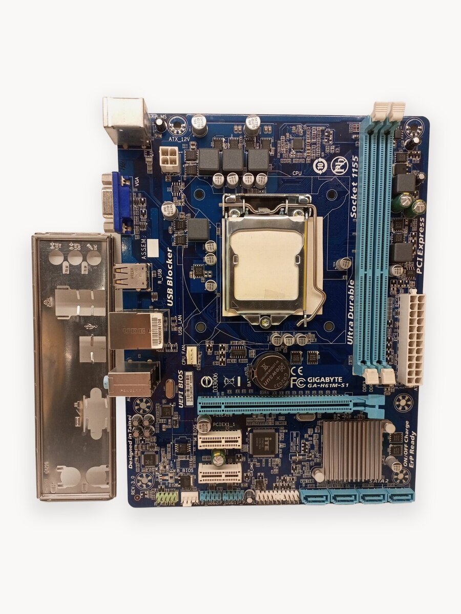 Материнская плата Gigabyte GA-H61M-S1, mATX, lga1155, VGA, SATA2