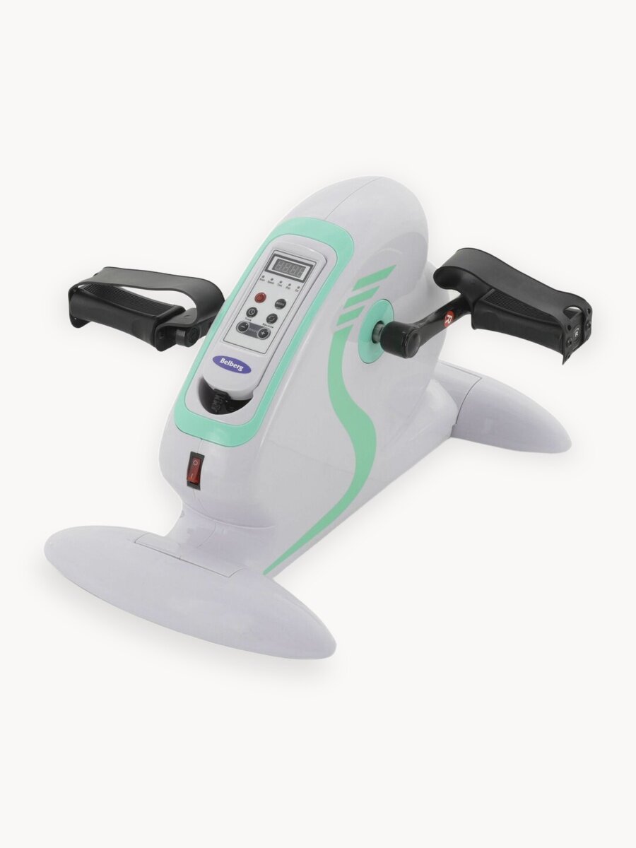 Мини-велотренажер с электродвигателем Belberg MINI-BIKE BE-11 WHITE педальный тренажер для фитнеса в домашних условиях