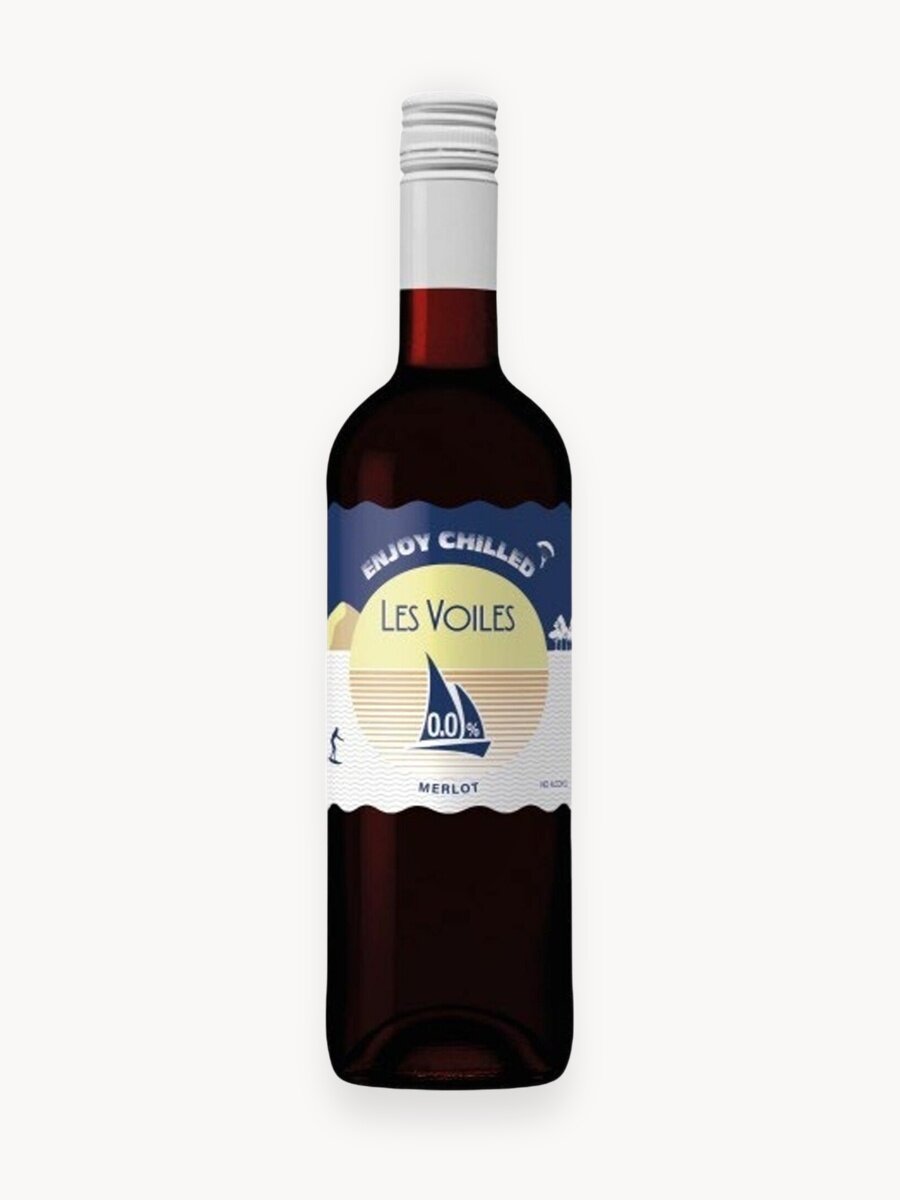Вино безалкогольное красное полусладкое LES VOILES MERLOT (Ле Вуаль Мерло) 0,75 л