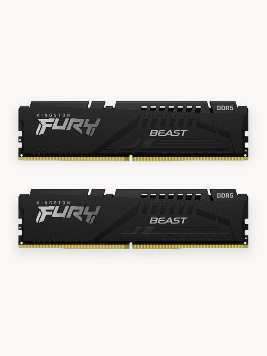 Оперативная память Kingston DDR5 32Gb (2x16Gb) 5600MHz pc-44800 FURY Beast Black (KF556C40BBK2-32)