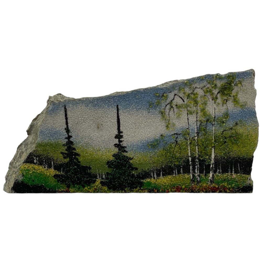 Сувенир из камня "Лето", срез камня, каменная крошка, 1995-2000 гг, Урал, Россия
