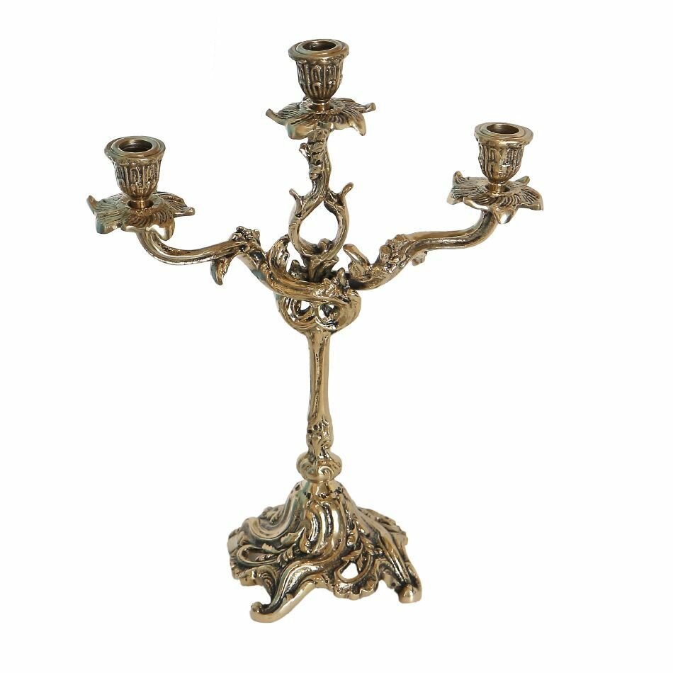 Канделябр бронзовый на 3 свечи Трес Велло