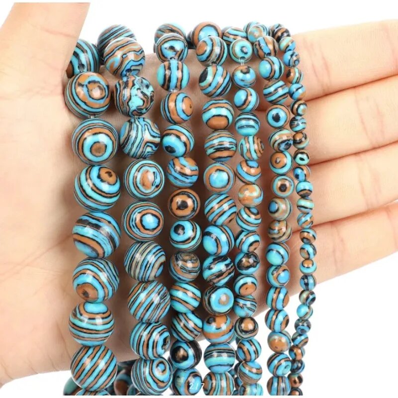 Натуральные каменные бусины Агат Малахит Лазурит Нефрит 4 6 8 10 мм