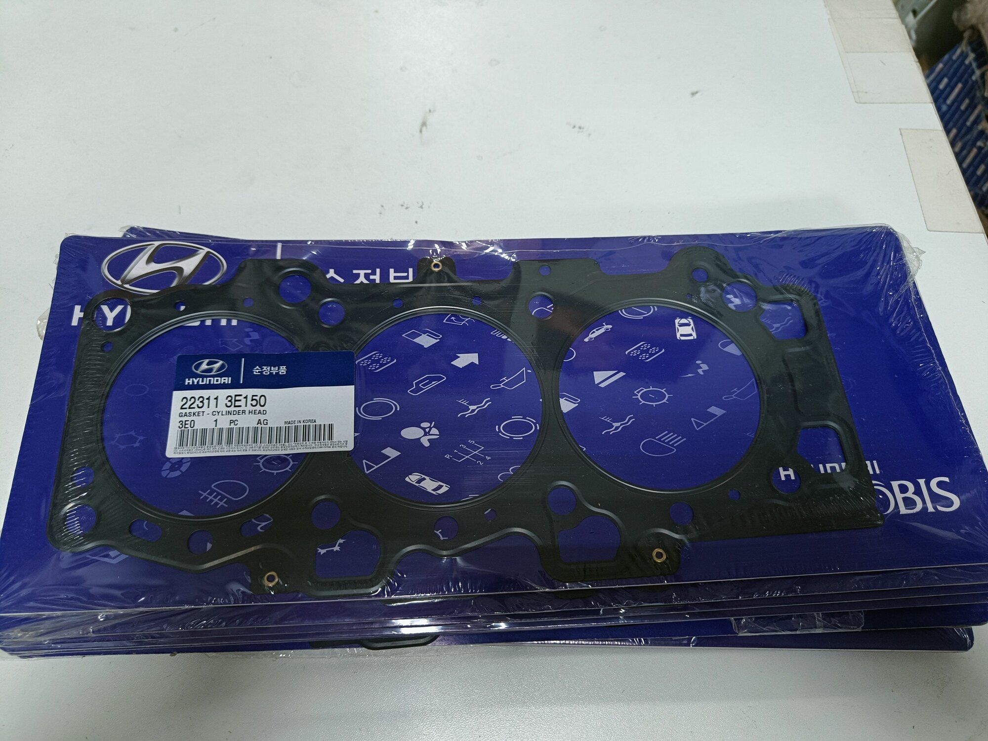Прокладка головки блока Hyundai-Kia 223113E150, металл, черная
