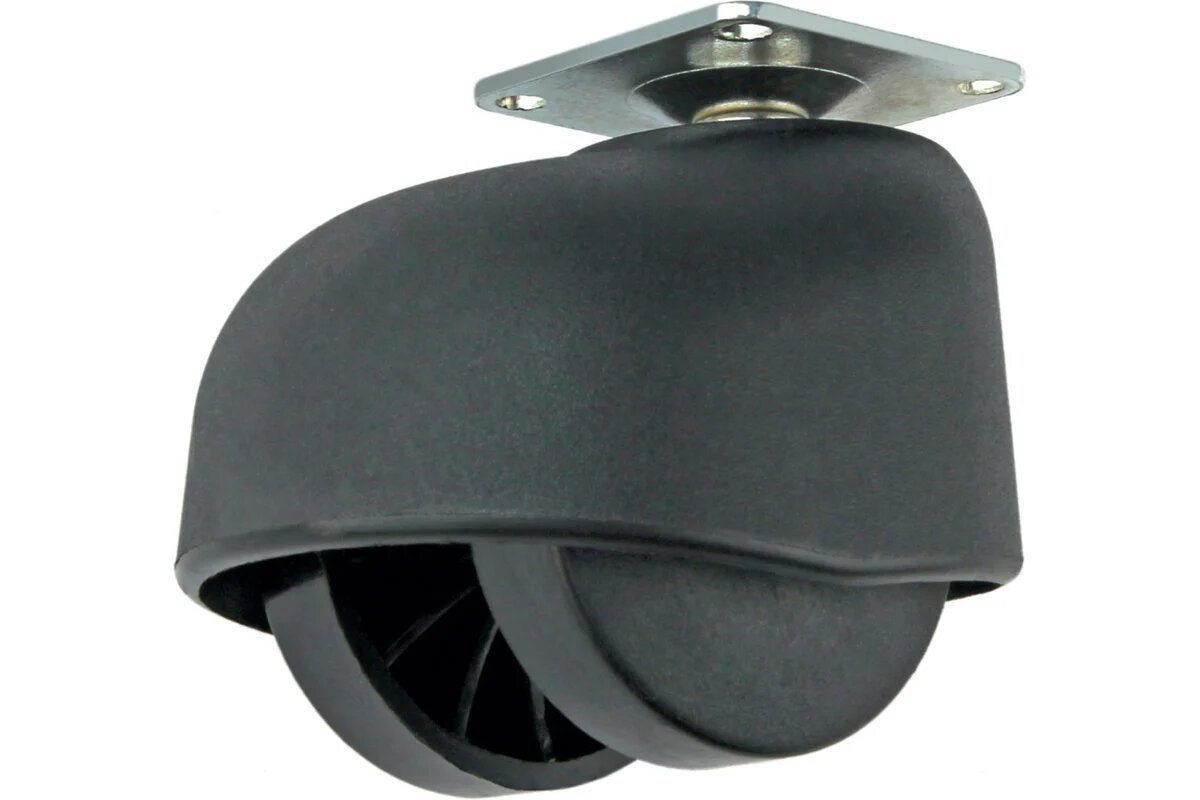 Tech-Krep Мебельная колесная опора D50мм поворотная без тормоза с козырьком черный пластик