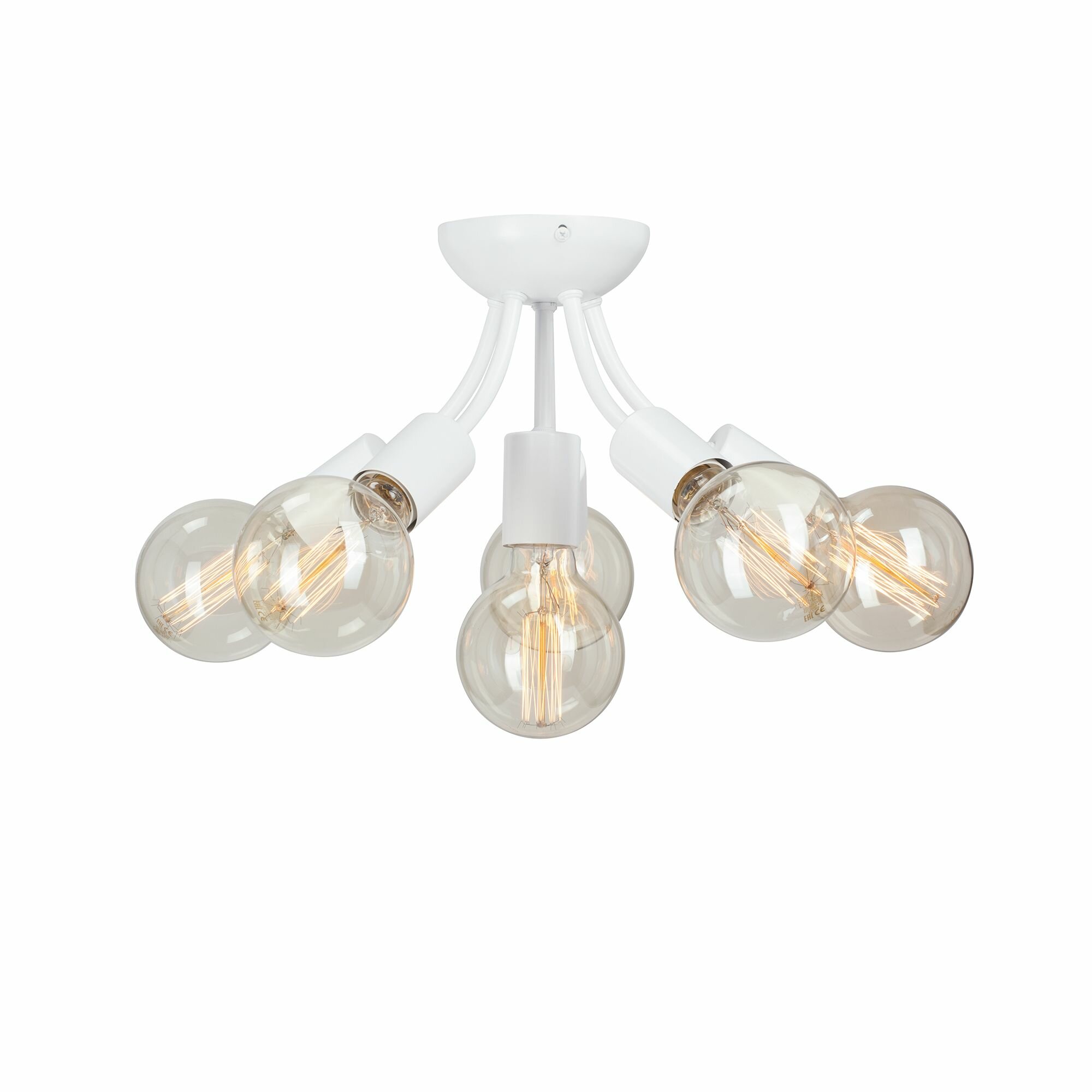 Люстра потолочная Vitaluce V3927-0/6PL, 6 ламп, E27 макс. 40Вт, 18 м2, цвет белый глянцевый.