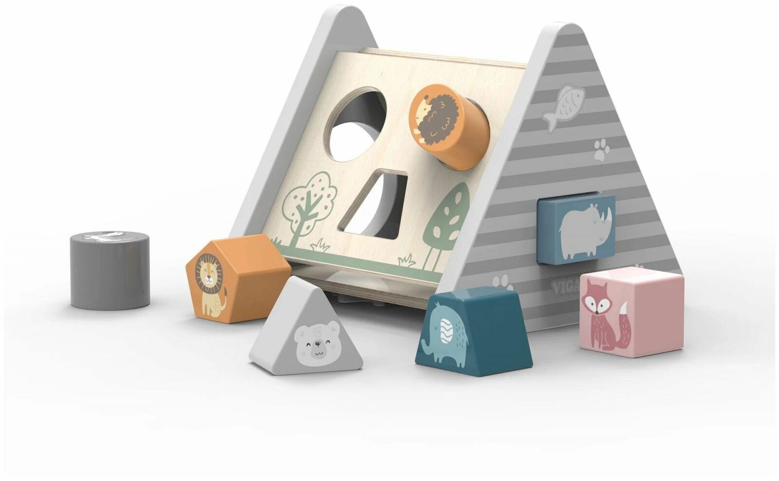 Сортер Polar B "Домик-пирамида", дерево, в коробке