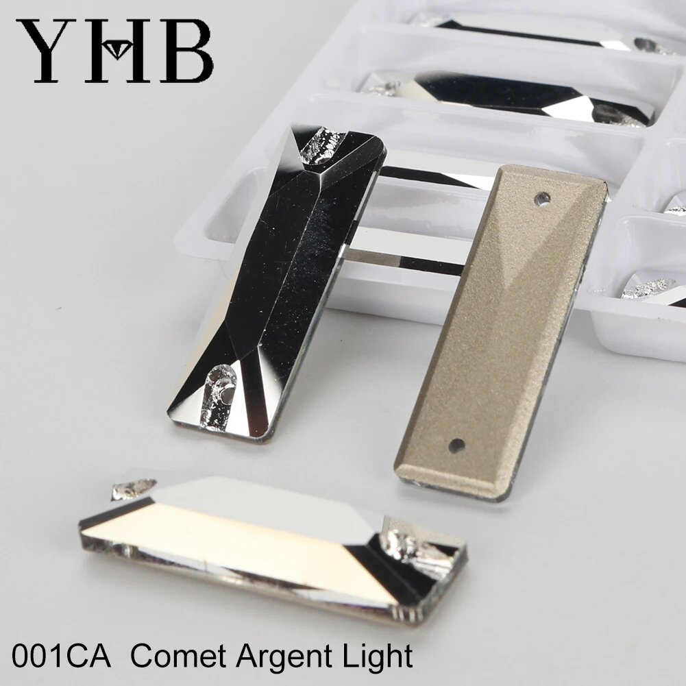 Стразы YHB Космический багет, 42шт 6x18мм, 001CAComet ArgentLt