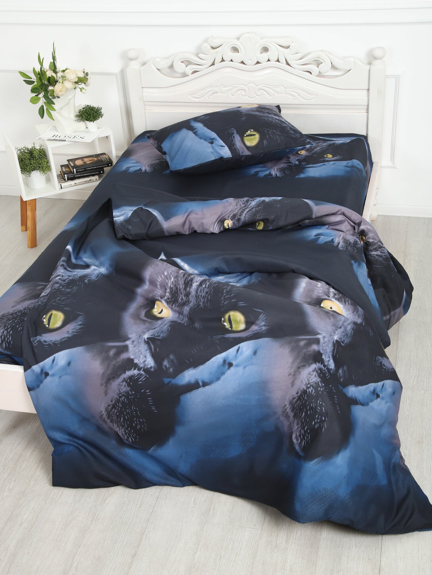 Ткань для шитья, полисатин набивной, отрез 1 метр