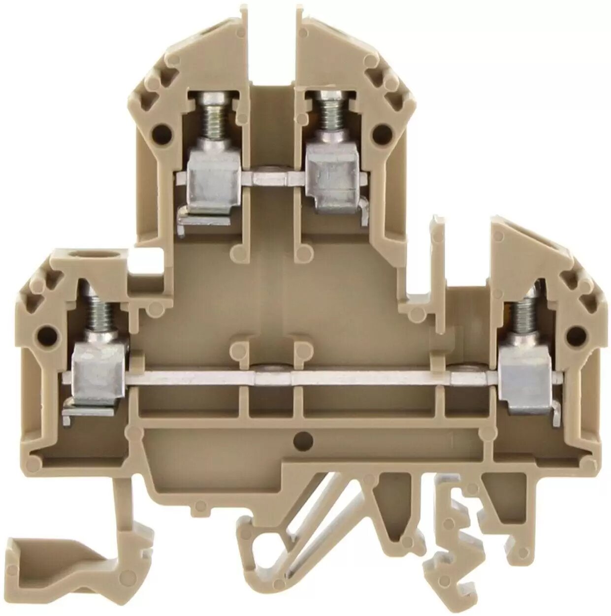 Клемма проходная винтовая двухуровневая RKD 4 BG (бежевая) Conta-Clip 1020.2