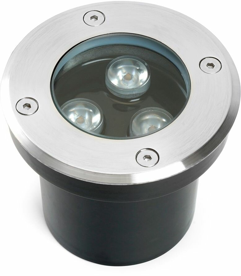 Встиваемый светодиодный свтельник (грунтовый) Feron SP2801 48452 3W, AC12-24, низковольтный, 3000К, черный, Dвн. диаметр:70m