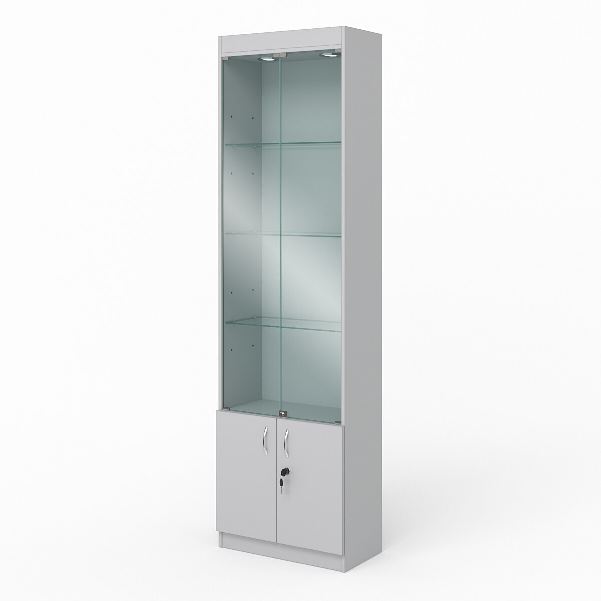 Витрина №300-1-600 (с дверками, задняя стенка - ДВП), Серый. Производитель товара - компания Westcom.