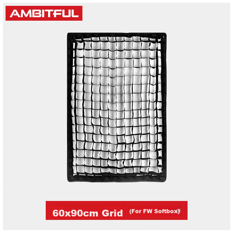 AMBITFUL 60*90cm Single Grid Square Softbox, Grid Egg Basket Honeycomb Softbox, Light Control Accessory