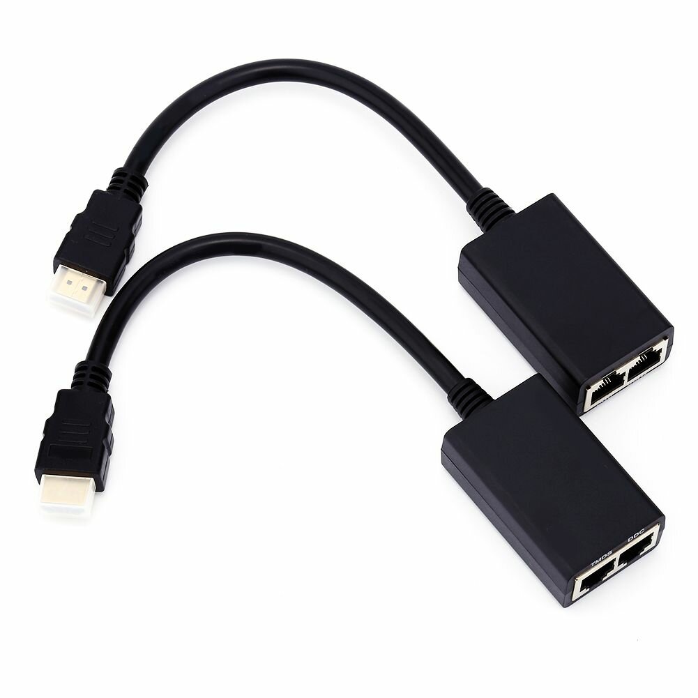 Удлинитель HDMI через RJ45, 30 м, повторитель балуна Ethernet CAT5e CAT6 LAN, разрешение до 1080P, простая установка, передача на большие расстояния