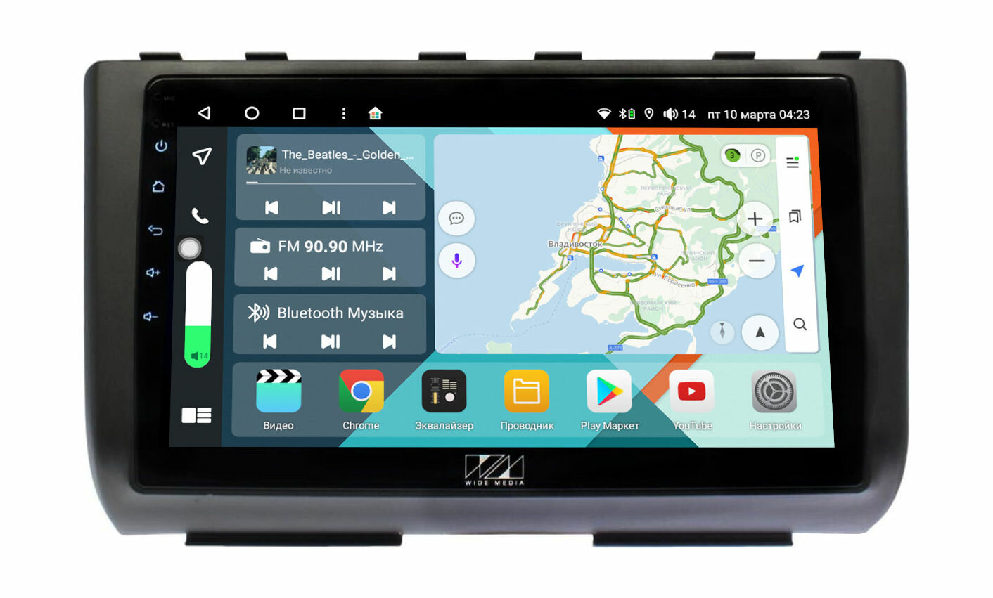 Магнитола Hyundai Creta, ix25 2021+ 9 дюймов, 4/64GB, 8 ядер, DSP, 4G, Android 10 / Wide Media