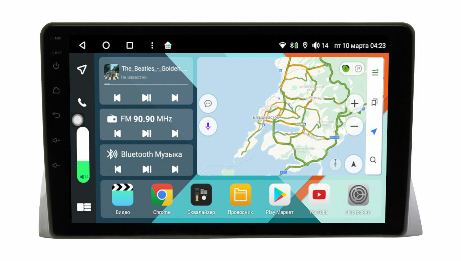 Магнитола Fiat Siena, Palio 2002 - 2005 9 дюймов, 4/64GB, 8 ядер, DSP, 4G, Android 10 / Wide Media