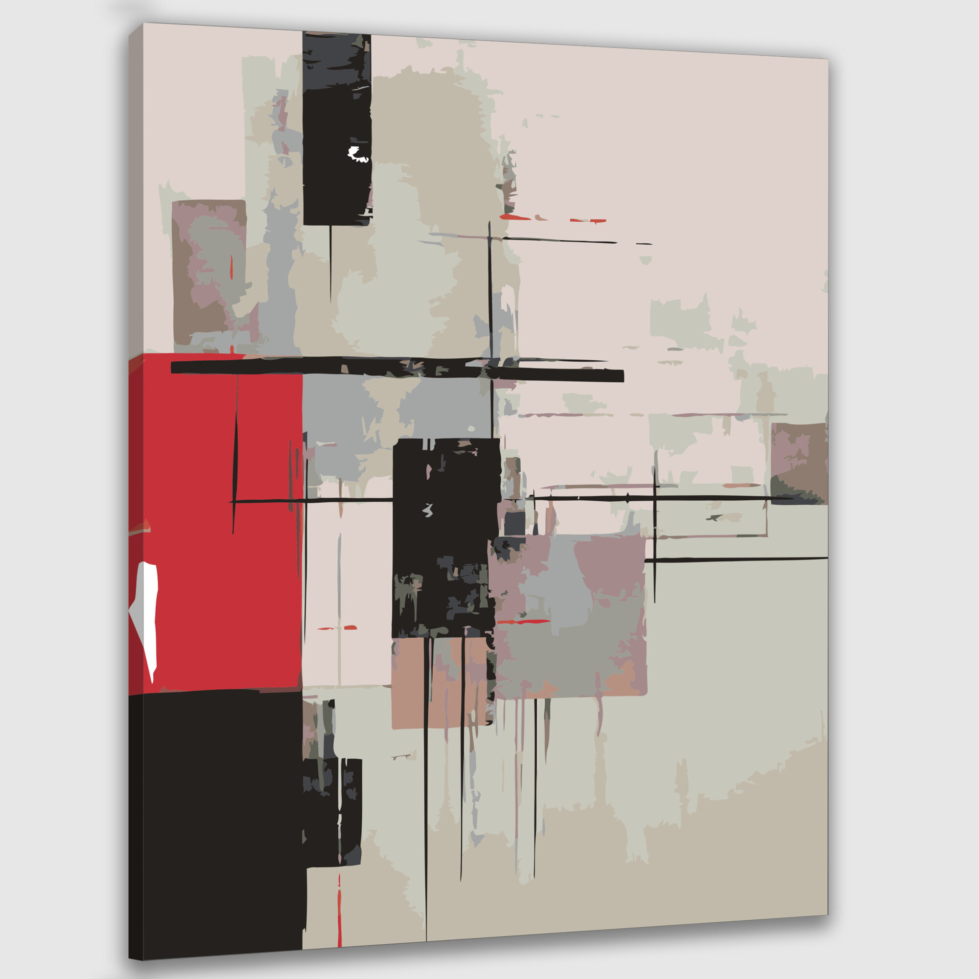 Картина по номерам 40x50 см, абстракция, минимализм, симметрия, мазки, цветовая палитра, масляные краски, фрагменты