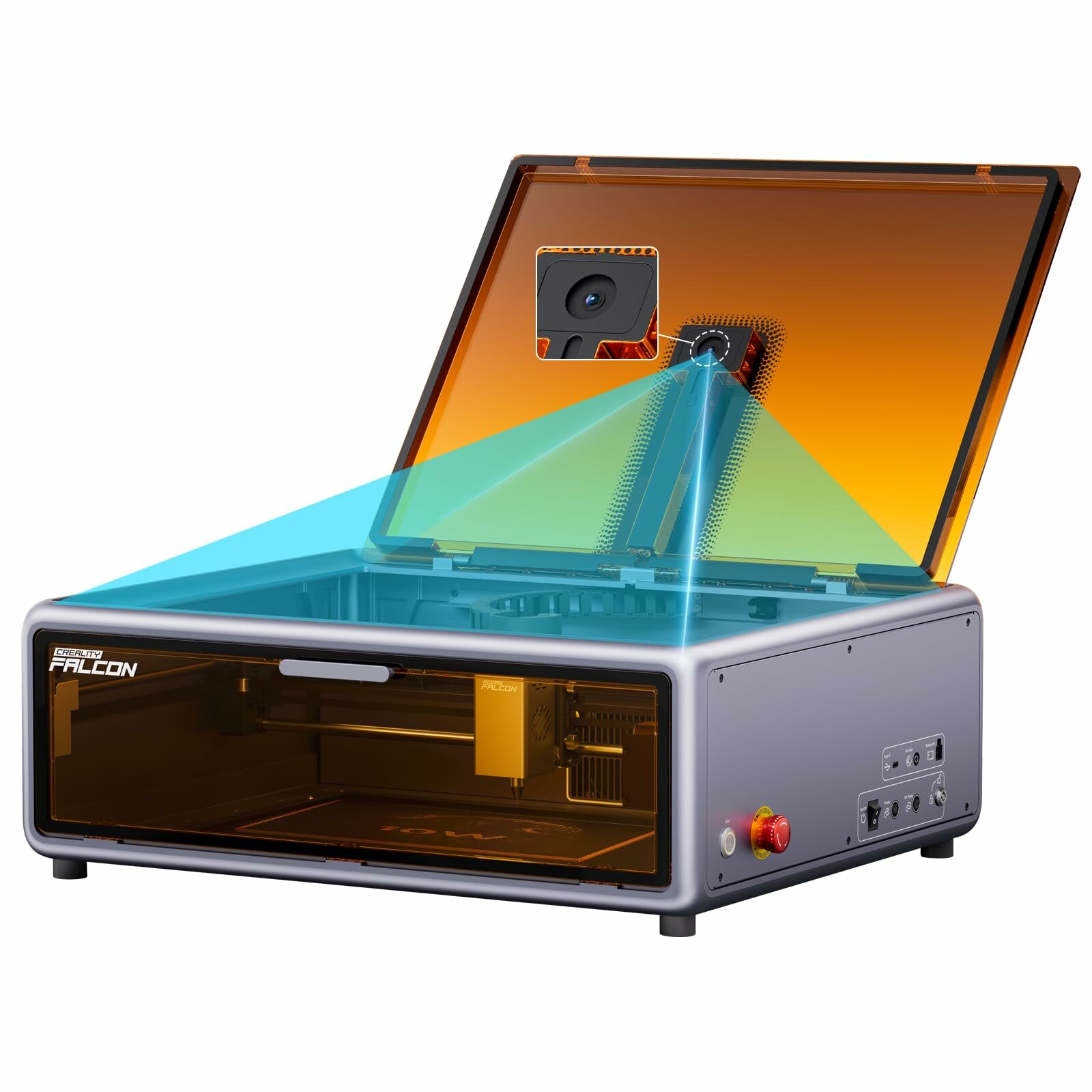 Creality Laser Engraver Falcon A1 10W с полностью закрытой конструкцией, высокой совместимостью и простотой сборки, скоростью до 600 мм / с,