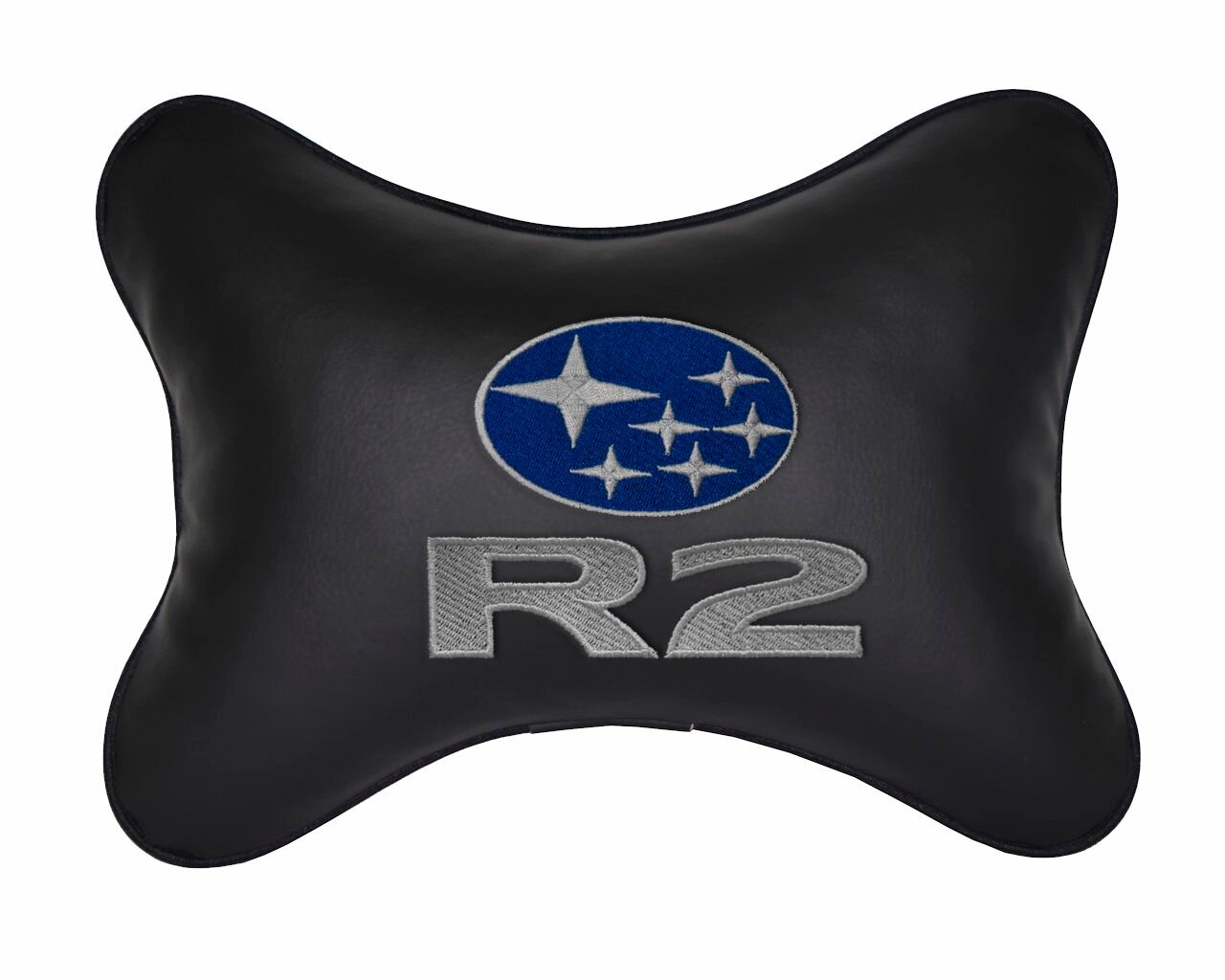 Подушка автомобильная на подголовник черная экокожа SUBARU R2