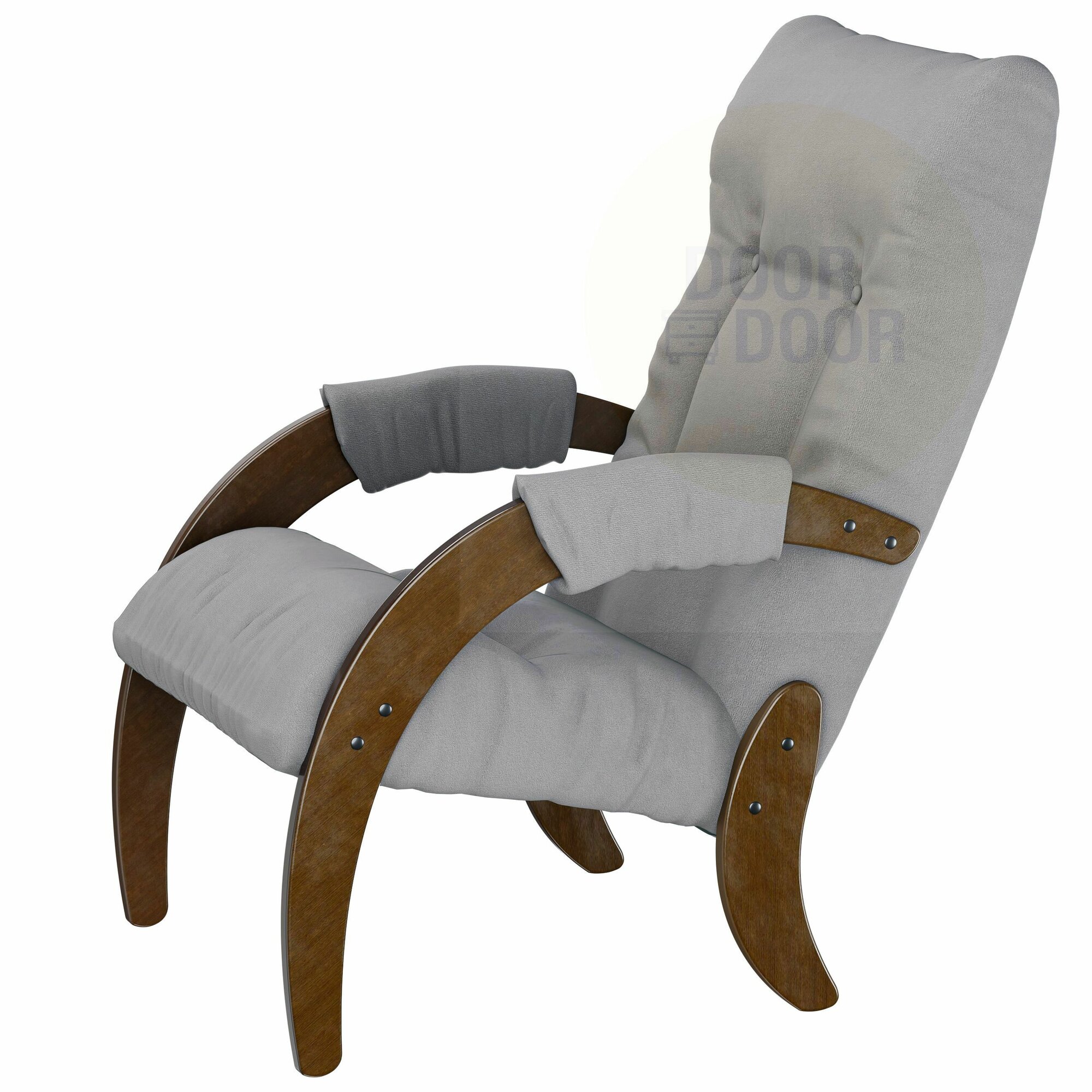 Кресло для отдыха Модель 61, 60х79х39 см, ультра смок, фанера, ткань.