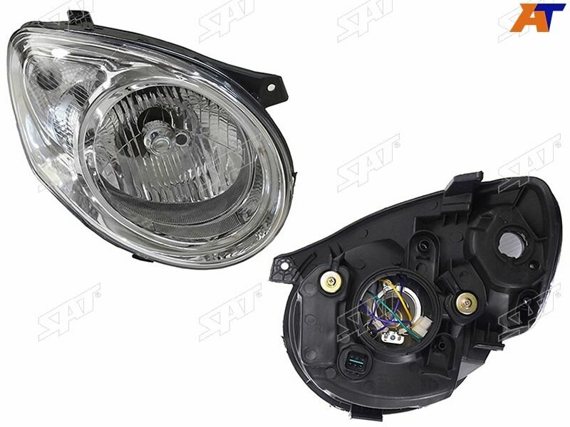 . SAT Фара для KIA PICANTO 08-10 правая хром, 6 конт