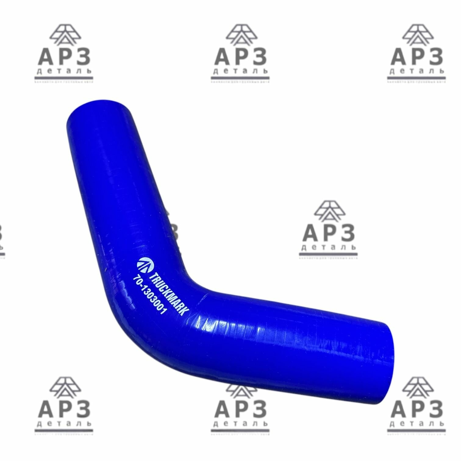 Патрубок радиатора верхний (силикон) синий (Ф38х115/150) (TRUCKMARK)