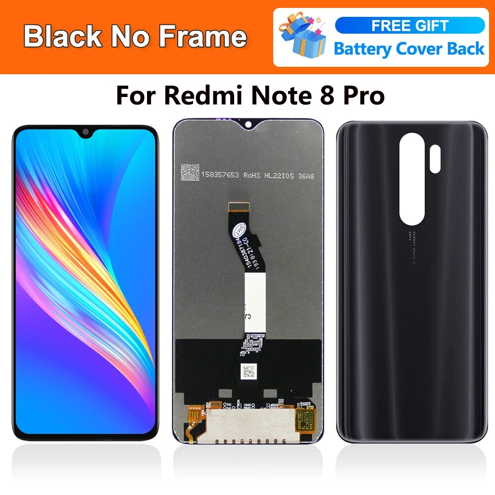 Для Xiaomi Redmi Note 8 Pro протестирован 6,53 дюйма для Redmi Note 8 Pro M1906G7I ЖК-дисплей с цифровым преобразователем сенсорного экрана в сборе, замена