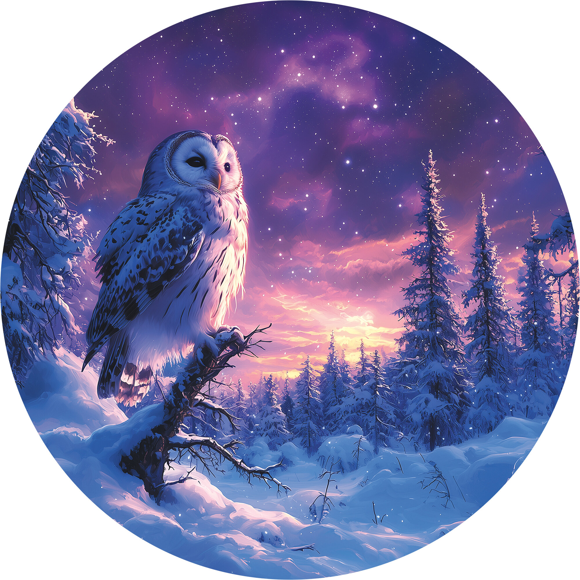 Деревянный пазл "Сова в звёздном лесу", 30см, 220 деталей, коллекция "Русская природа"