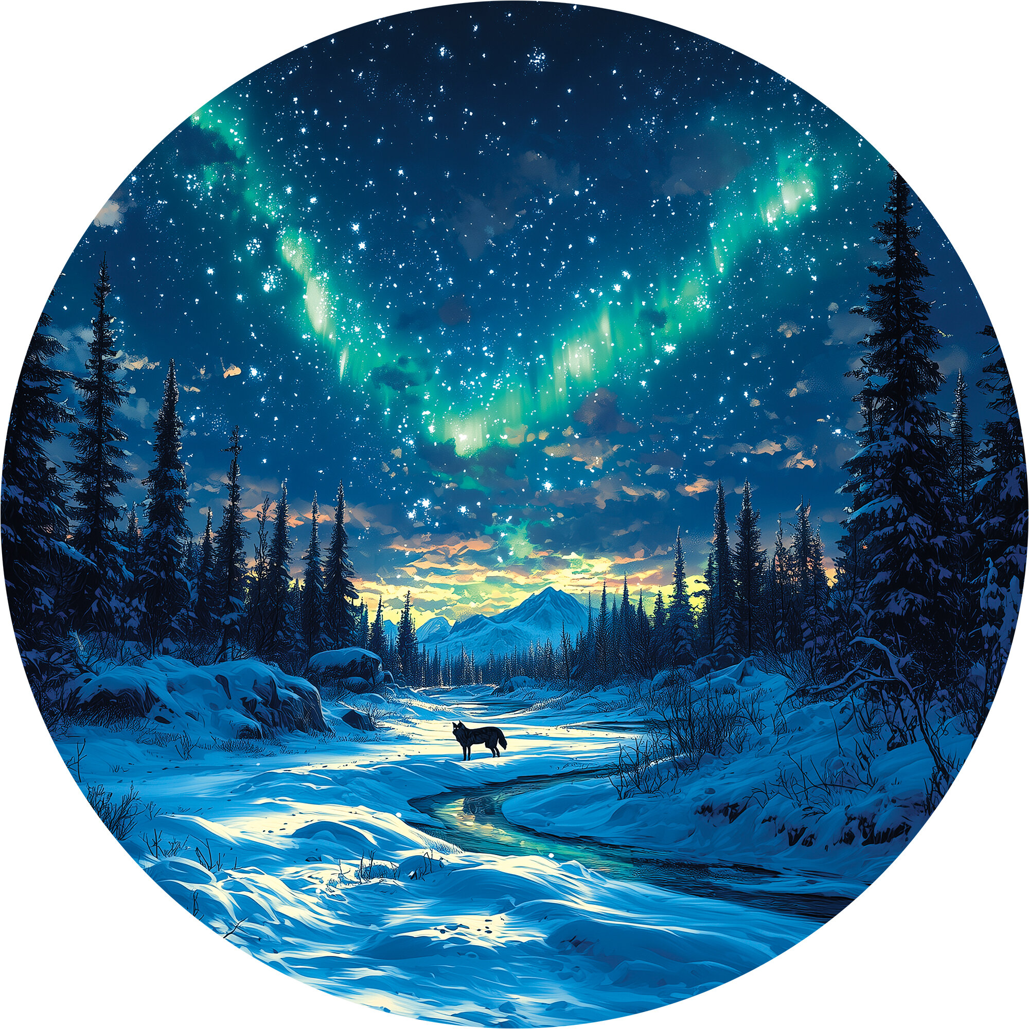 Деревянный пазл "Северное сияние", 30см, 220 деталей, коллекция "Русская природа"