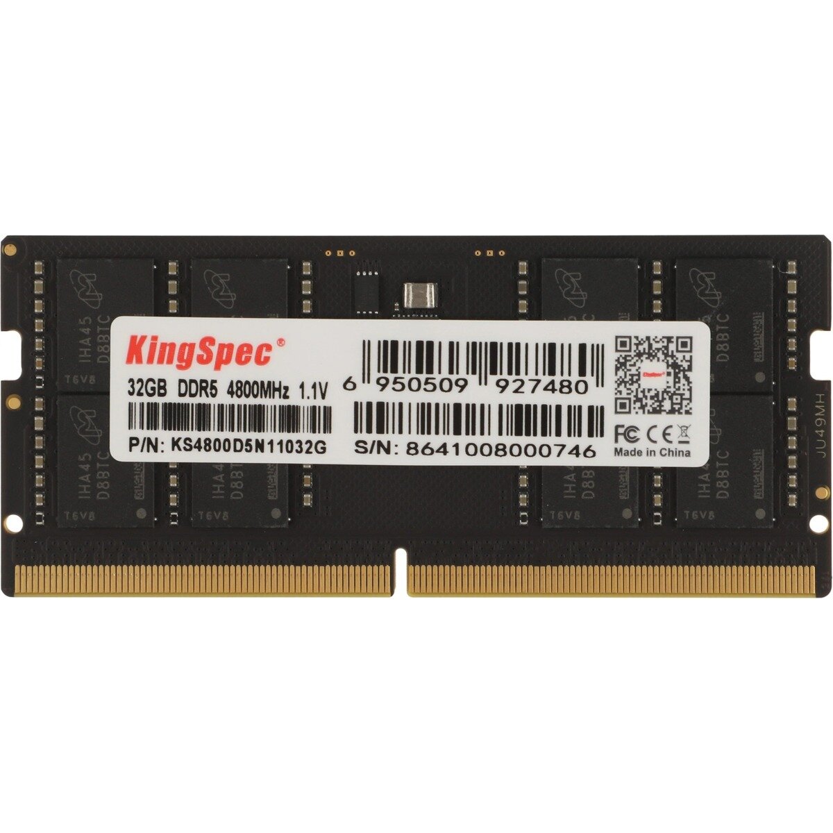 Оперативная память DDR5 4800 32GB SODIMM Kingspec CL40 KS4800D5N11032G
