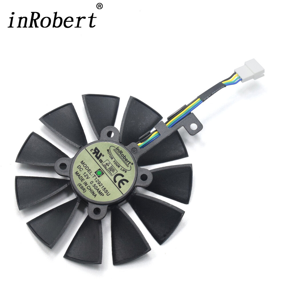 Cooler Вентилятор For ASUS Dragon Strix RX480 RX 580 GTX 980Ti R9 390 390X GTX 1060 1070 1080 1070Ti 1080Ti Graphic Card Вентилятор охлаждения