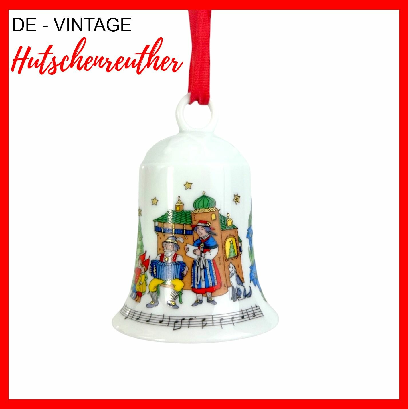 Колокольчик винтажный Рождественский 1997 год, Hutschenreuther. Германия