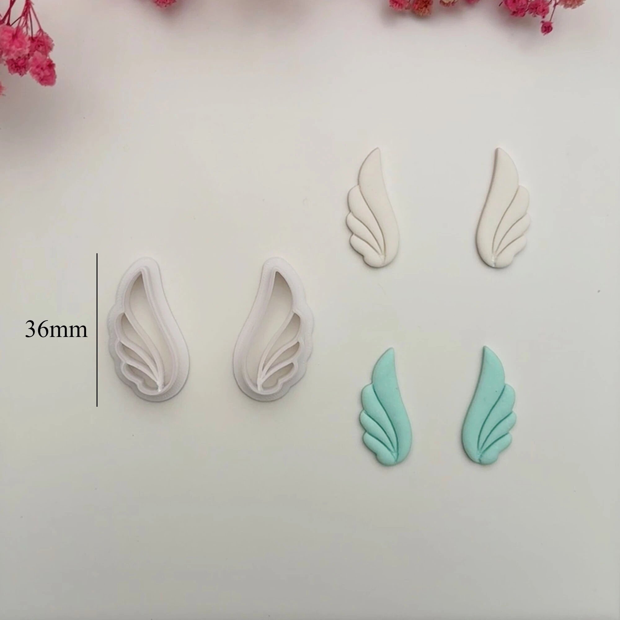 Формы для тиснения angel wings из PLA X0133-36mm
