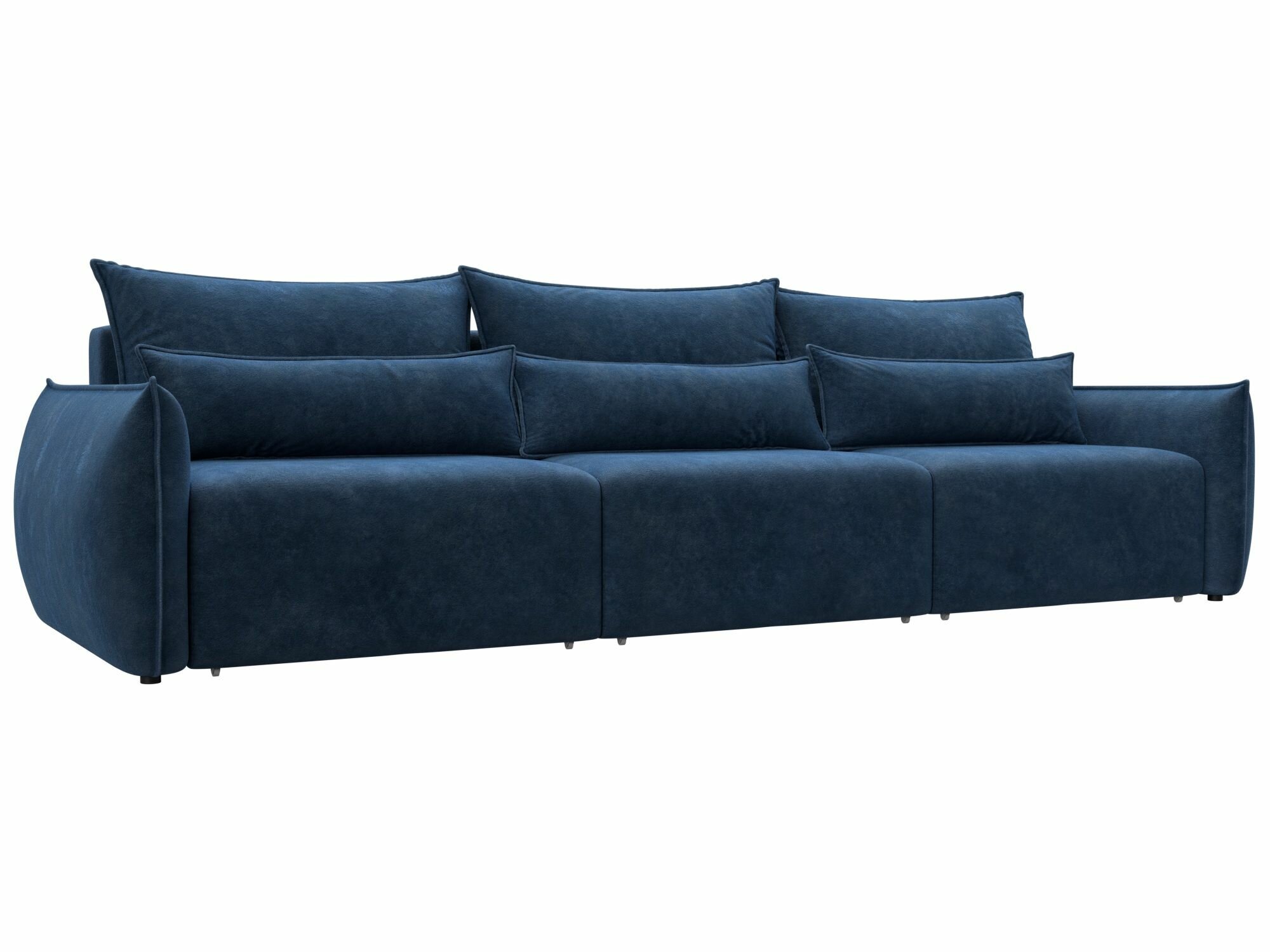 Диван прямой Luna НПБ Лонг, велюр, 322x104x96, синий