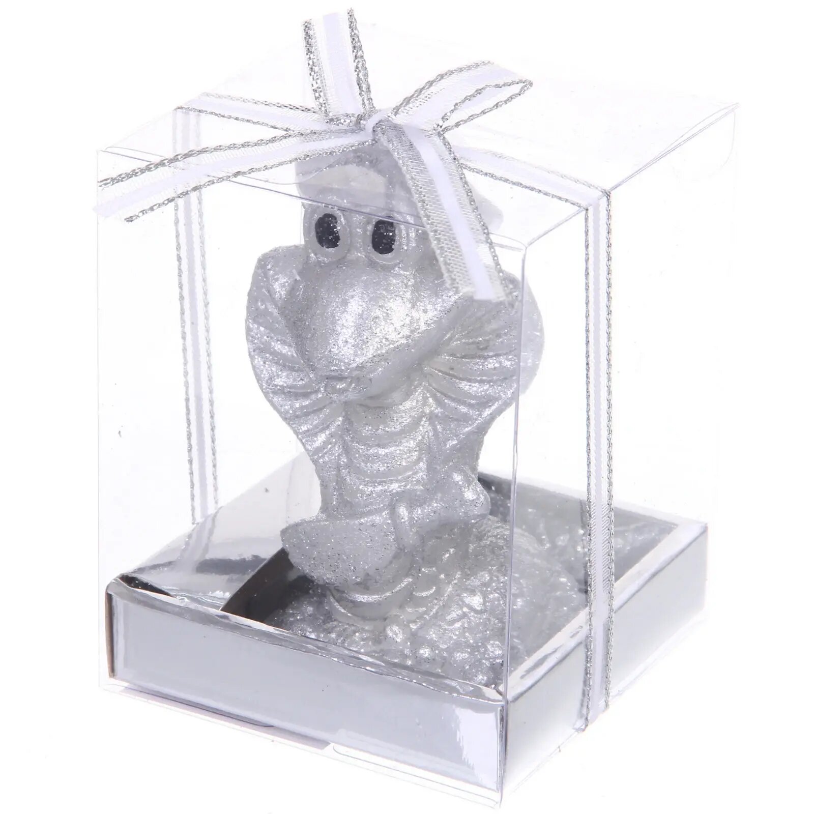 Свеча декоративная «Загадочная змея» для праздничного декора, парафин, серебро, 8х8х10 см