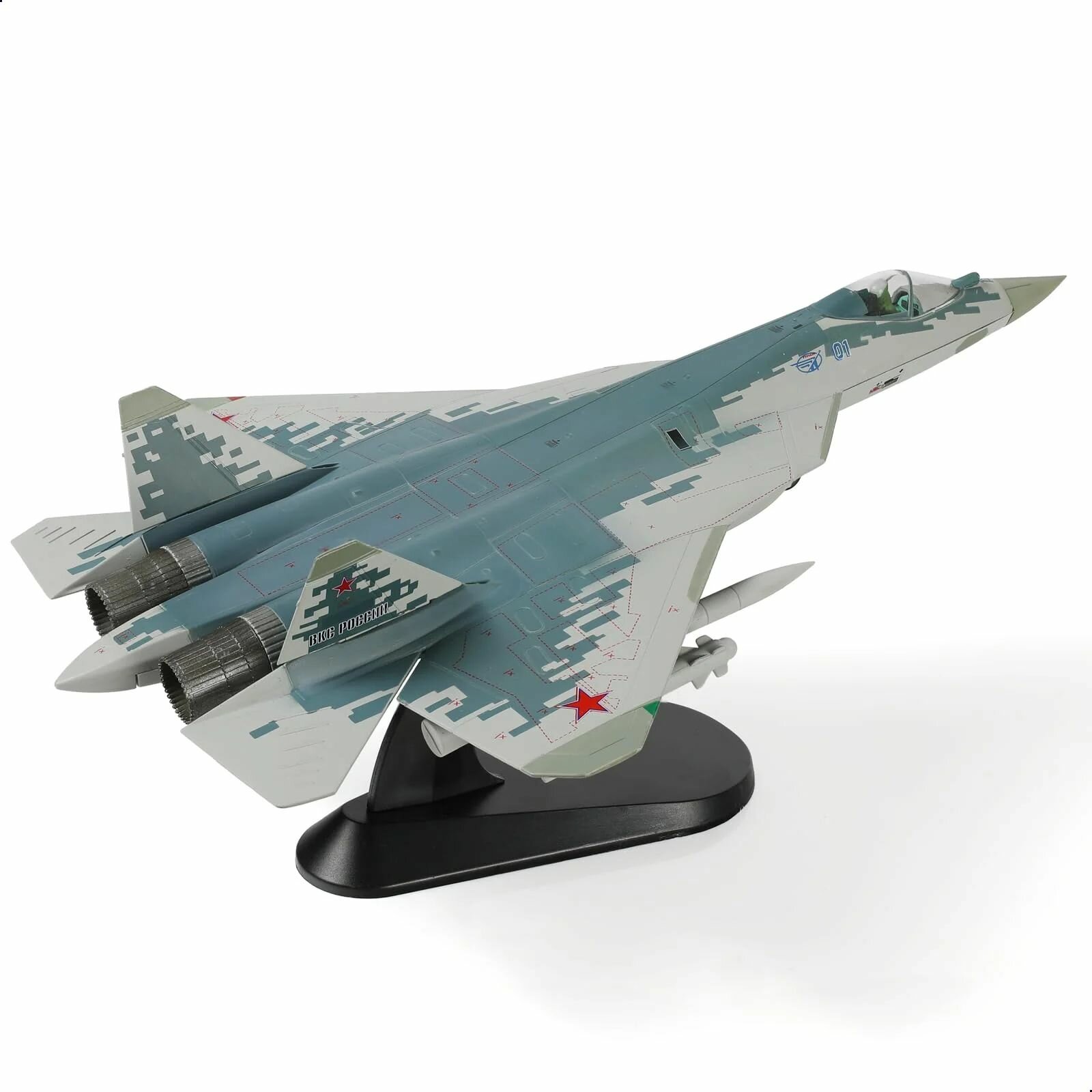 1 / 72 SU-57 Модель самолета с дисплейным стендом Военный стелс SU57 Plane Model Collection Подарок для взрослых