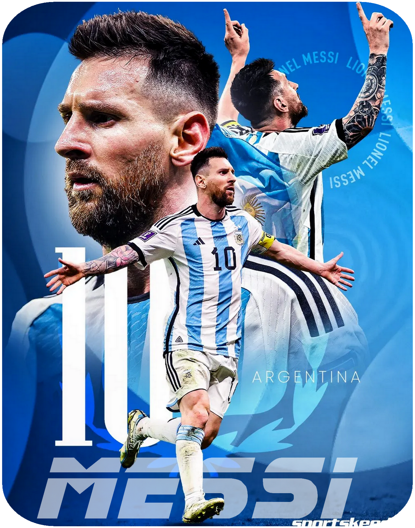 Магнит "Лионель Месси / Messi". Виниловый магнит на холодильник или на любую металлическую поверхность. 15х20 см