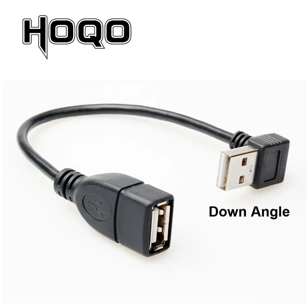 HOQO USB-кабель-удлинитель 90 градусов 10/20 см 20cm, Down angled