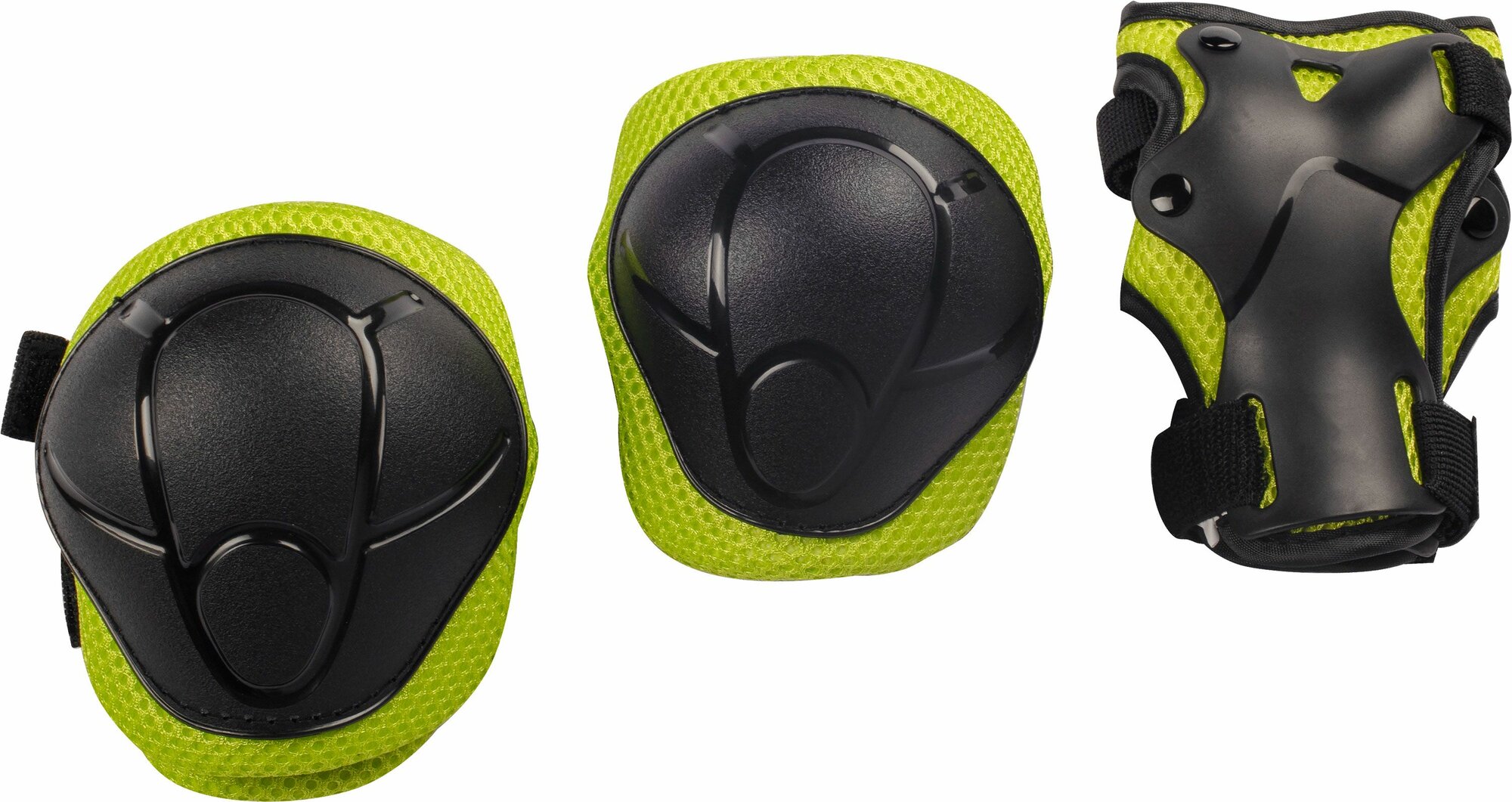 Комплект защиты Funny Animals 108 черно-зеленый для роликов и самоката