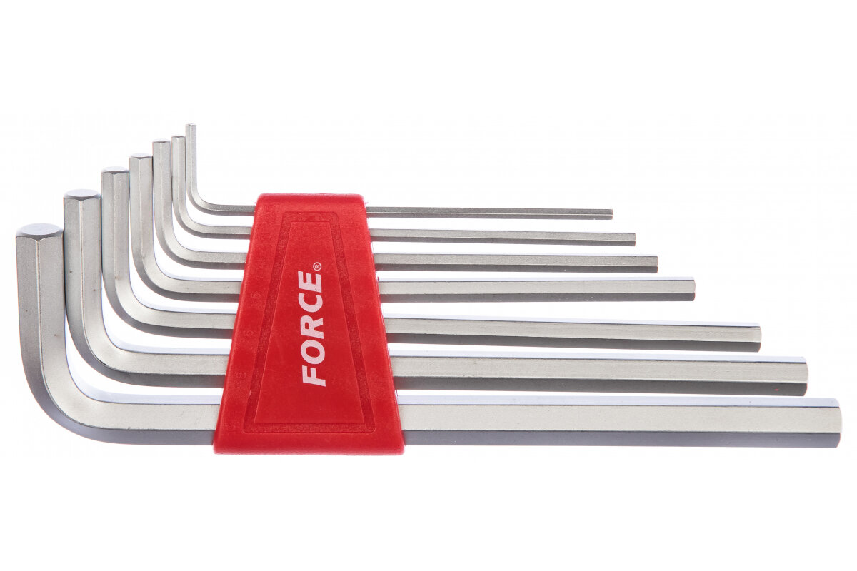 FORCE Набор ключей шестигранных Г-образных экстрадлинных 2.5-10 мм, 7 пр. на держателе F-5072XL
