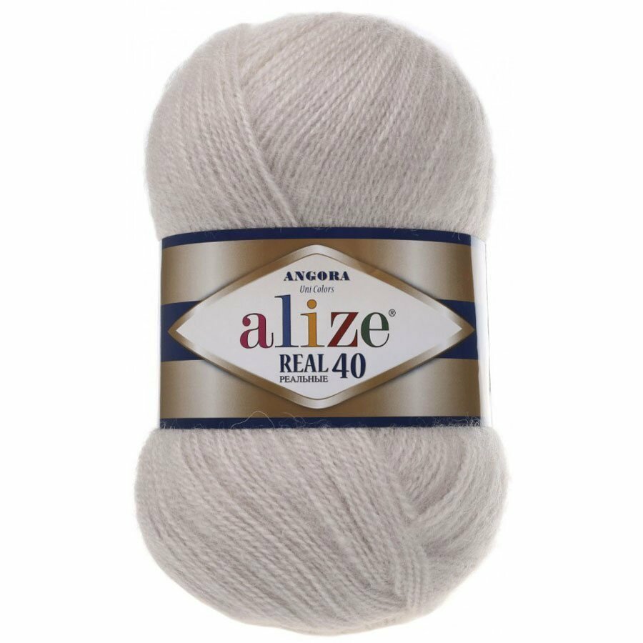Пряжа Alize ANGORA REAL 40 599 слон. кость (5 мотков)