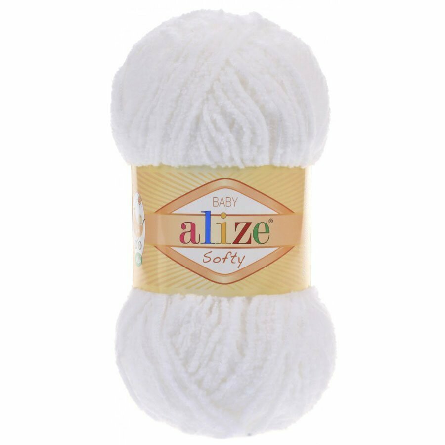 Пряжа Alize SOFTY 55 белый (5 мотков)