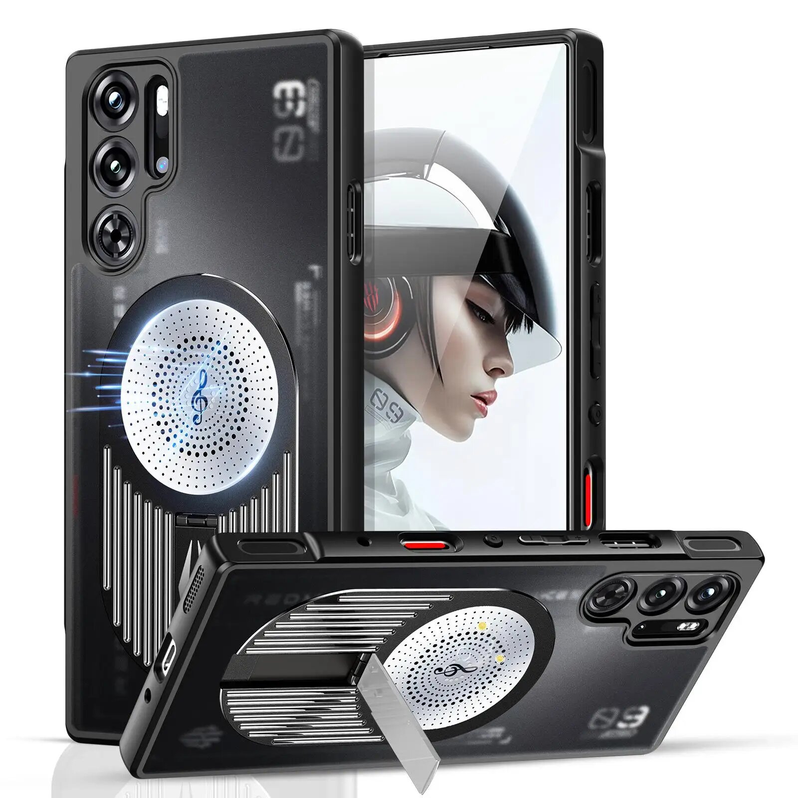 Противоударные металлические защитные чехлы для Zte Red Magic 10 Pro + 9 9s Pro Plus Чехол Magsafe Cover для Redmagic 9 Pro Case For RedMagic 9 Pro, black