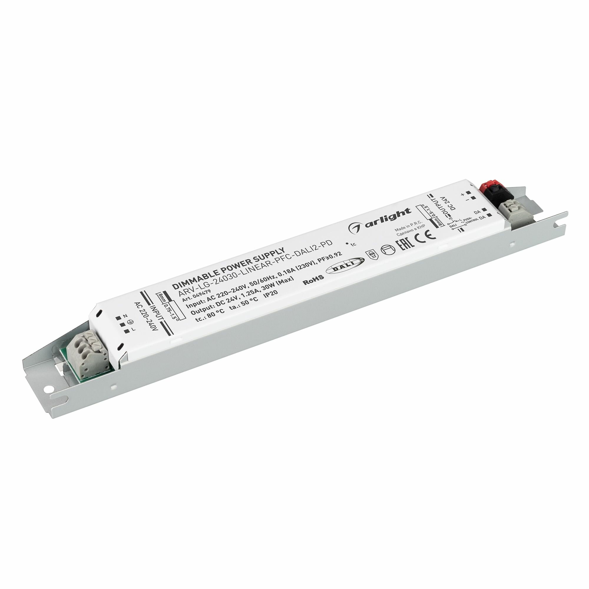 Блок питания ARV-LG-24030-LINEAR-PFC-DALI2-PD (24V, 1.25A, 30W)