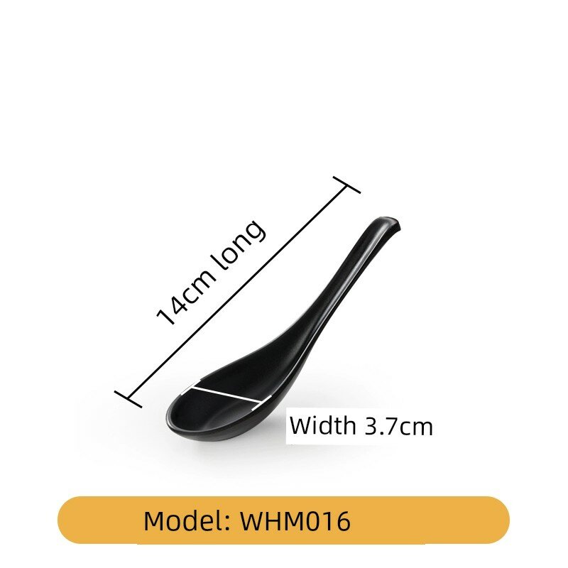 Ложка из меламина Xiangyuan, специальная черная ложка для супа в японском стиле для ресторанов и отелей, пластиковая