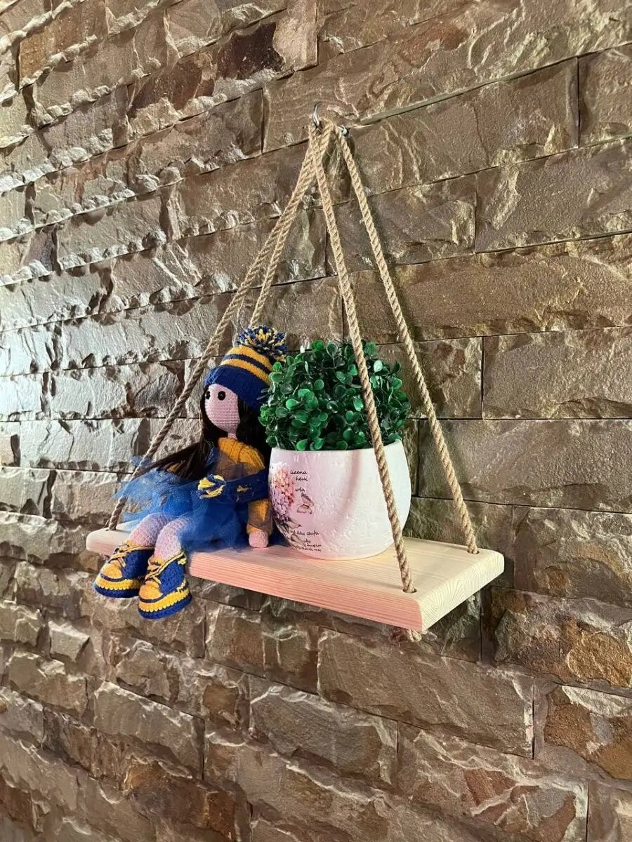 Полка подвесная на веревке