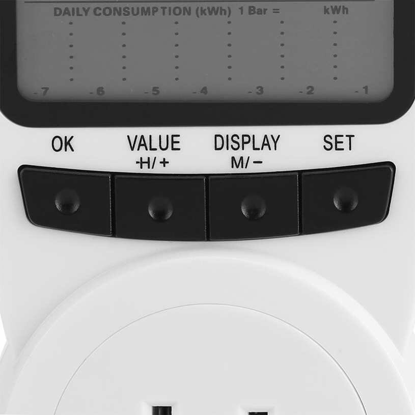 Сетевой штекерный счетчик потребления электроэнергии Энергия Монитор электроэнергии Гнездо HG