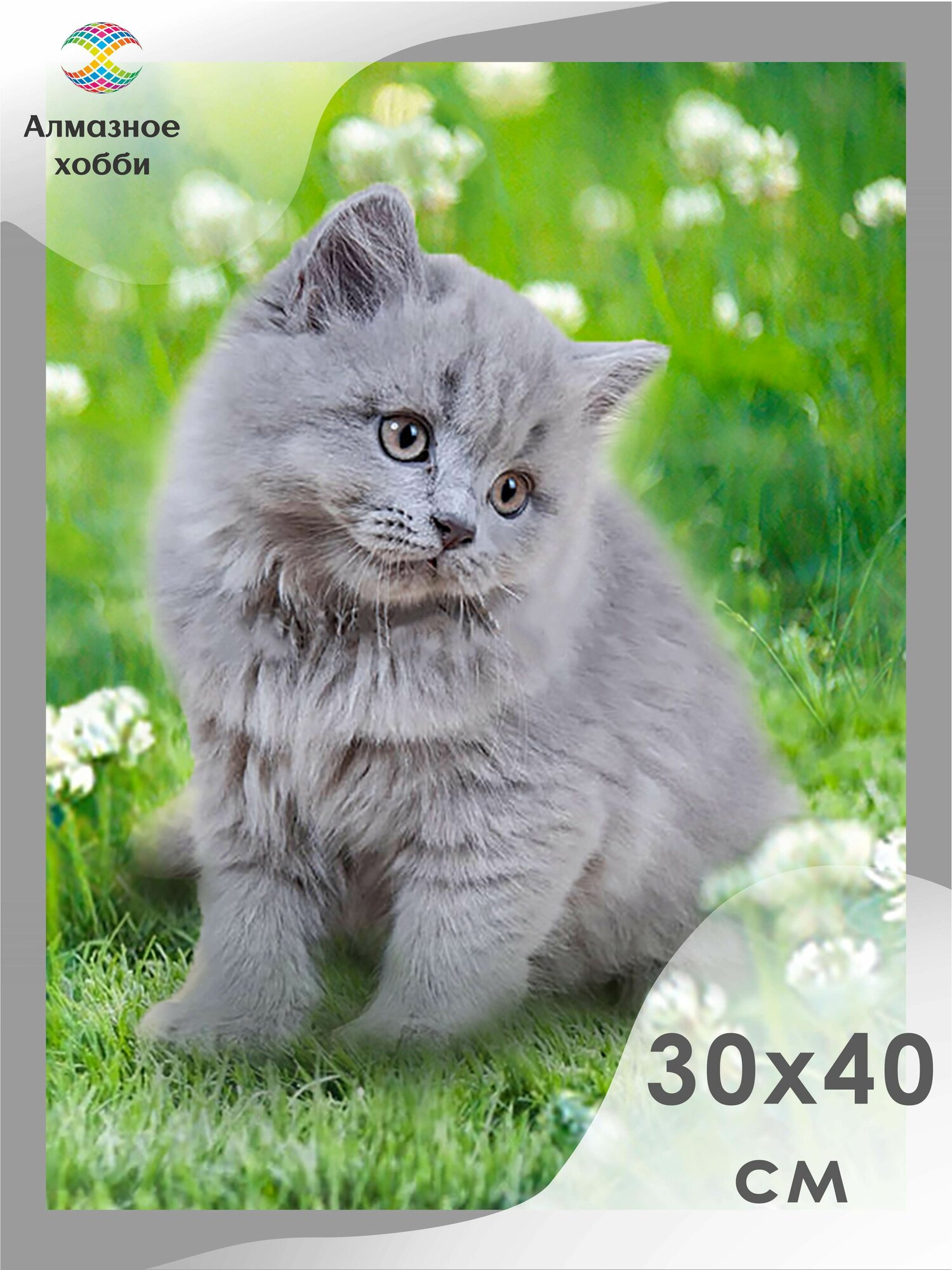 Алмазная мозаика Пушистик 30х40 без подрамника